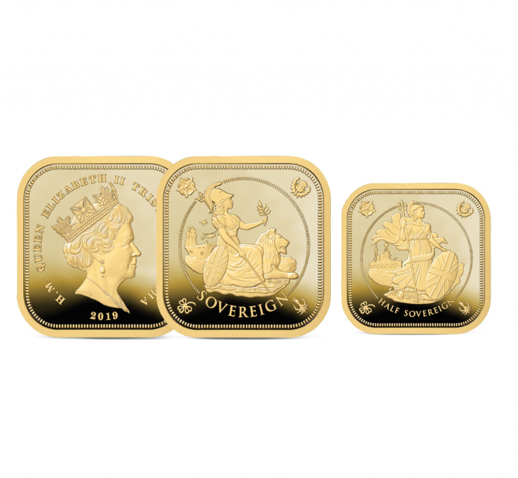 The 2019 Four-Sided Gold Half and Full Sovereign Set