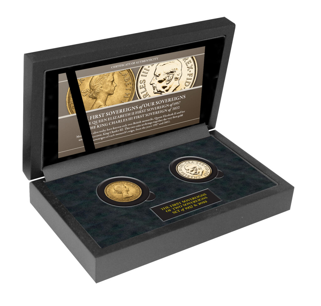 The First Sovereigns of our Sovereigns Set 1957 & 2022 Gold Sovereign ...